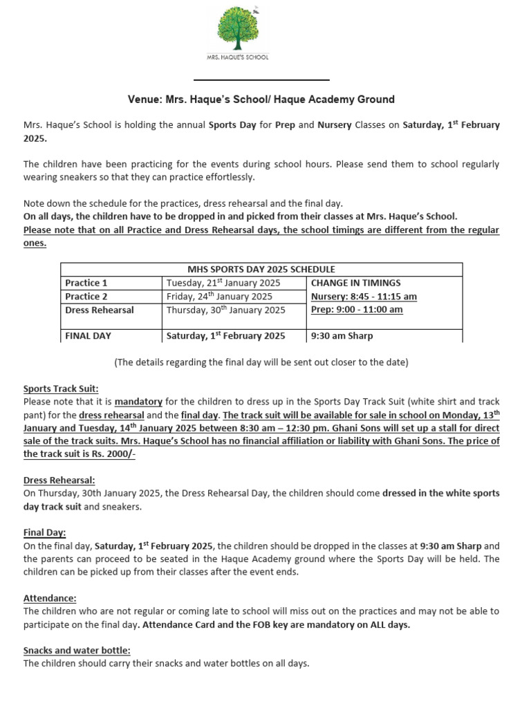 First Notice Sports Day 2025 | PDF
