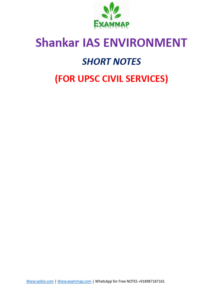 Shankar Ias Environment Short Notes Exammap | PDF | Food Web | Ecosystem