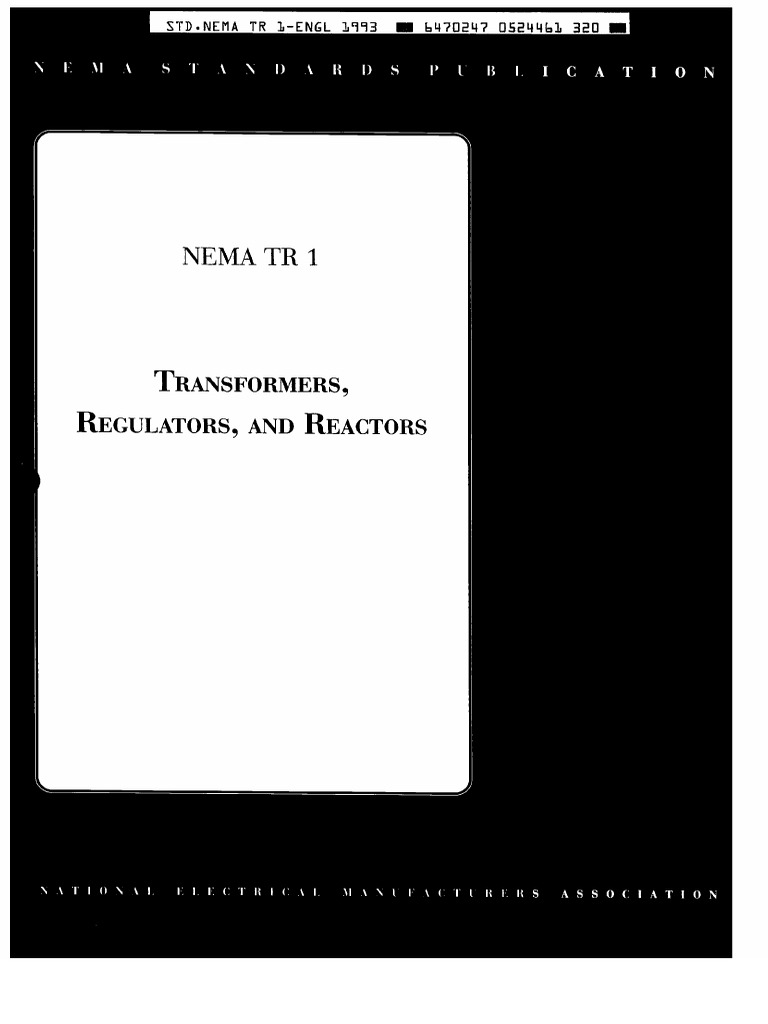 NEMA TR 1 Transformers Regulators Reactors | PDF