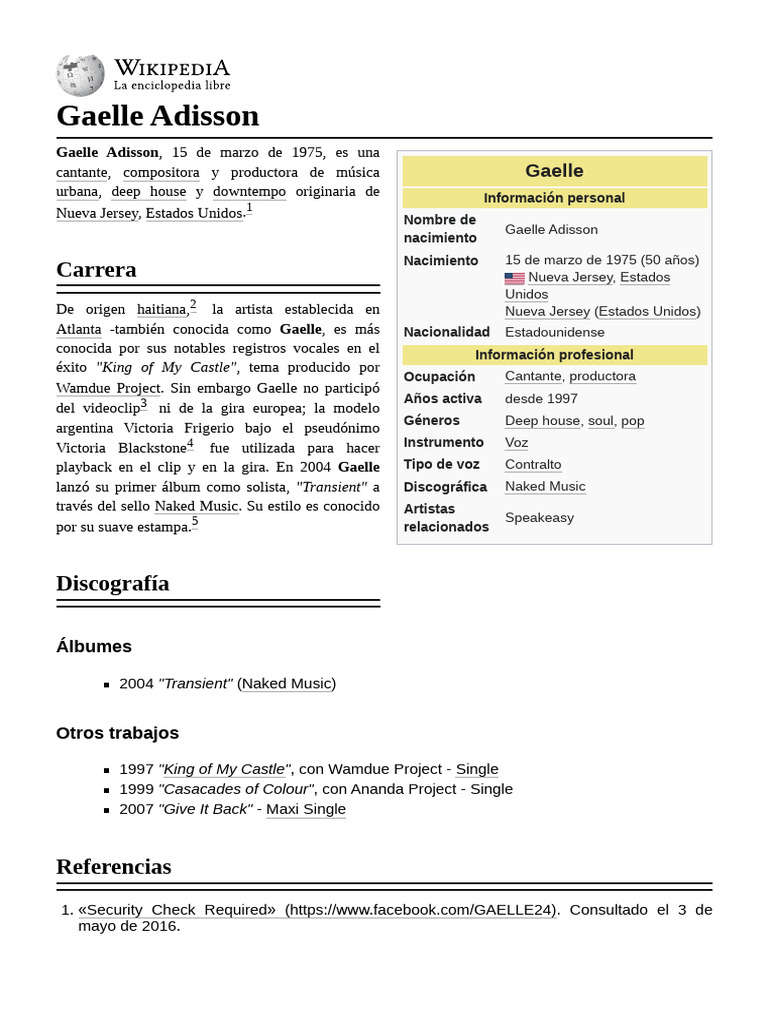 Gaelle Adisson | PDF | Grabación de sonido | Música contemporánea