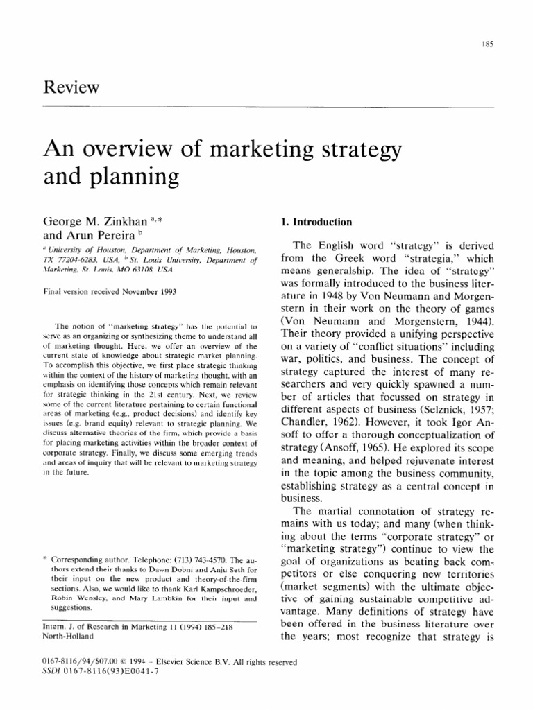 Chapter 6 Marketing Strategy and Planning | PDF | Marketing ...