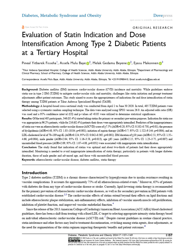 DMSO 446711 Evaluation of Statin Indication and Dose Intensification ...