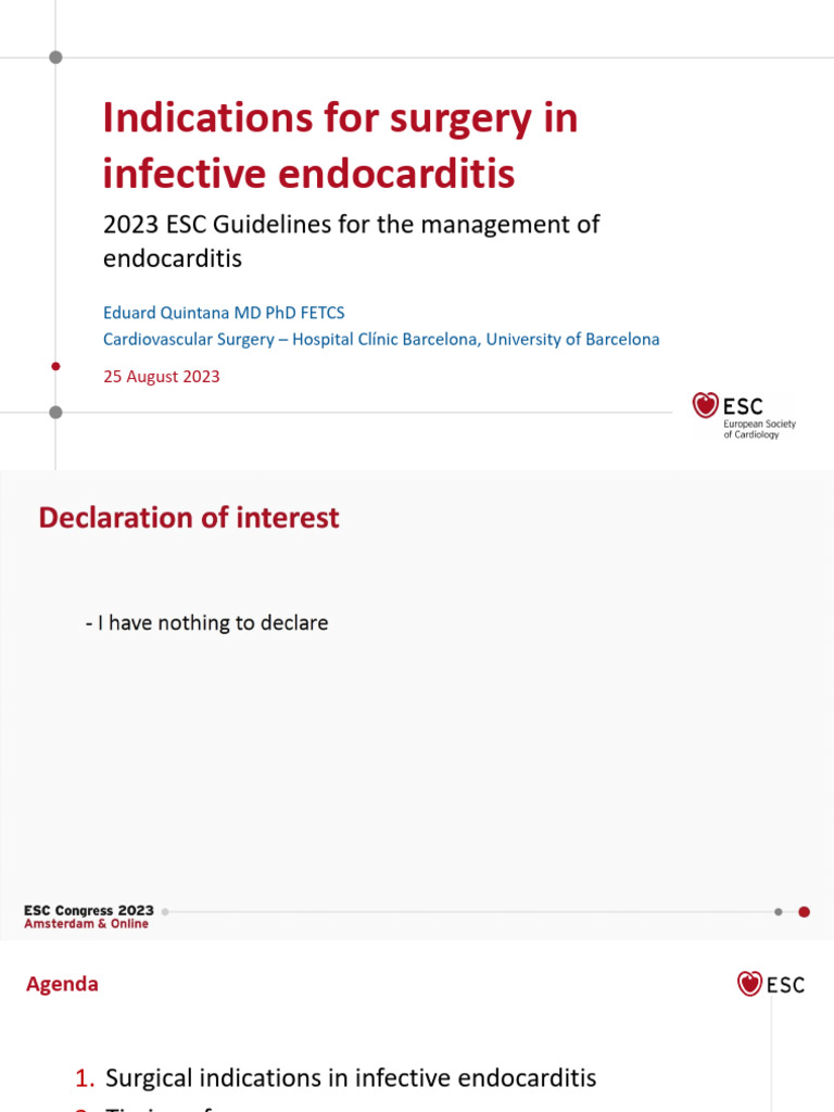 Surgical Guidelines for Endocarditis | PDF | Heart | Stroke
