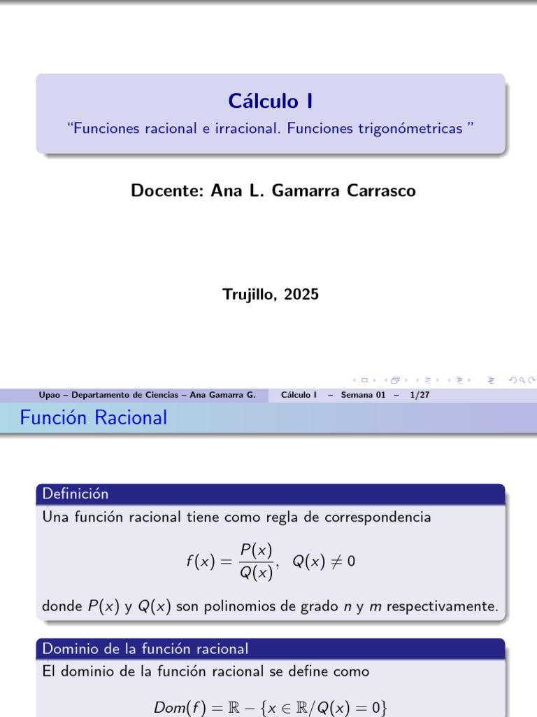 Función racional e irracional. Funciones trigonómetricas. (1) | PDF | Función (Matemáticas ...
