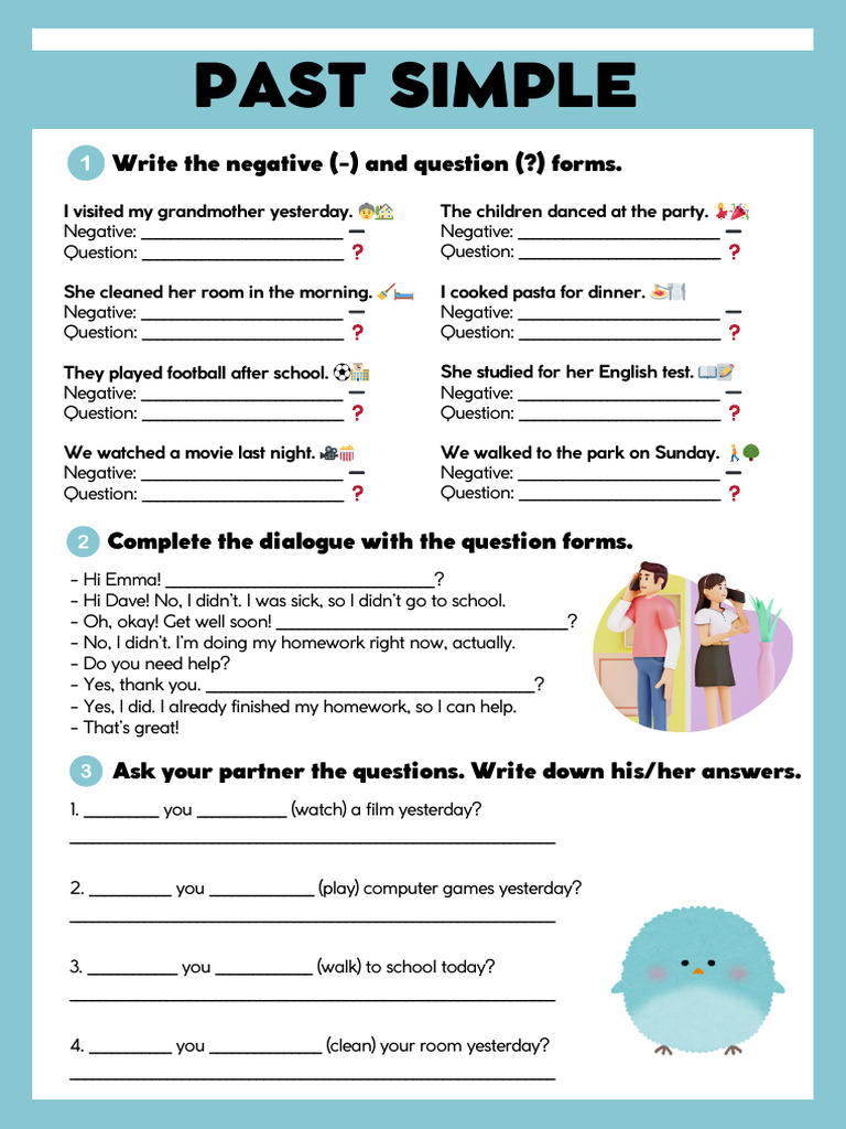 Past Simple Tense Practice Activities | PDF | Picnic