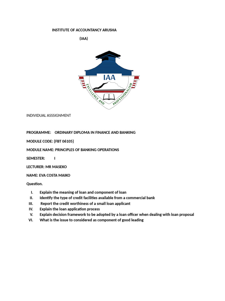 Loan Principles and Application Guide | PDF | Loans | Credit