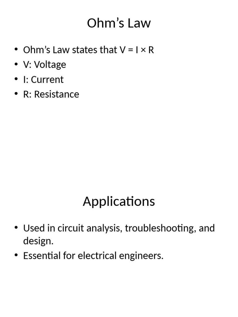 Ohms Law Presentation | PDF