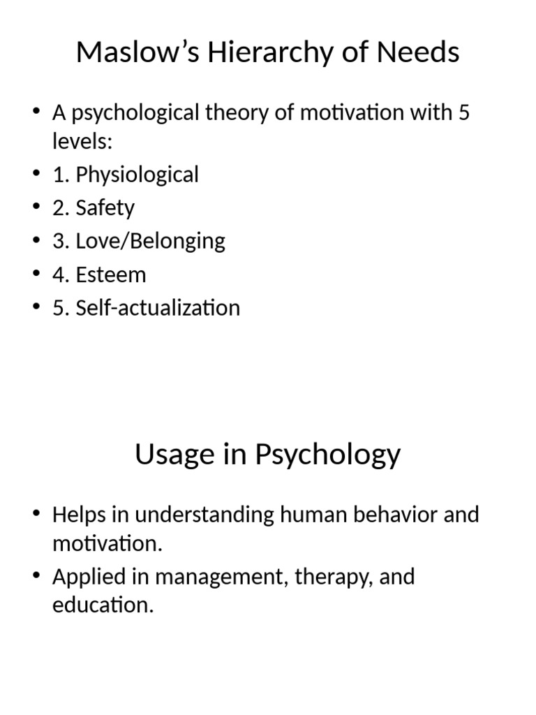 Maslows Hierarchy Presentation | PDF