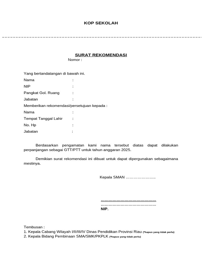 Surat Rekomendasi | PDF