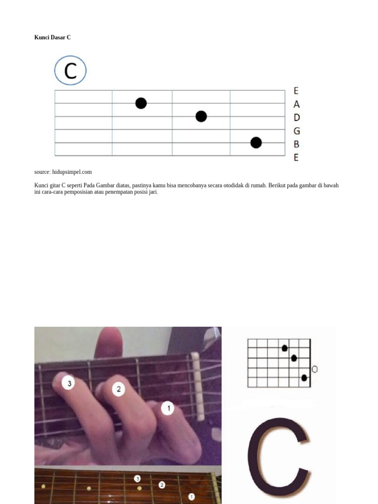 Belajar Kunci Dasar Gitar | PDF