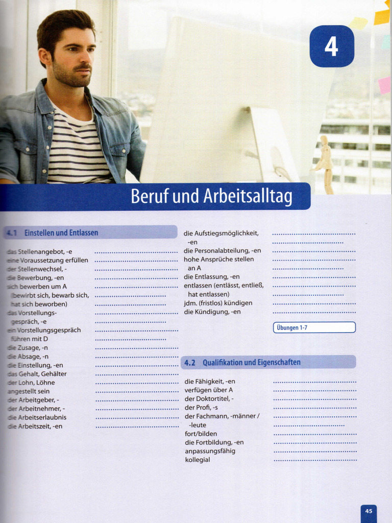 Treffend B2 Thema 4 Beruf Und Arbeitsalltag | PDF