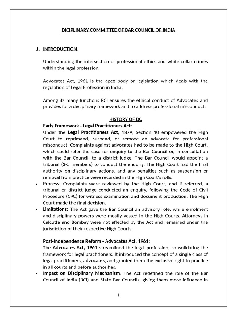 Disciplinary Committee of Bar Council | PDF | Lawyer | Advocate