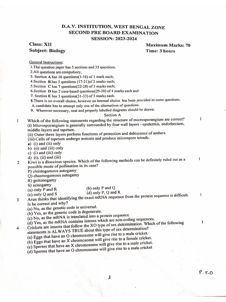 Biology (2nd Pre Boards) | PDF