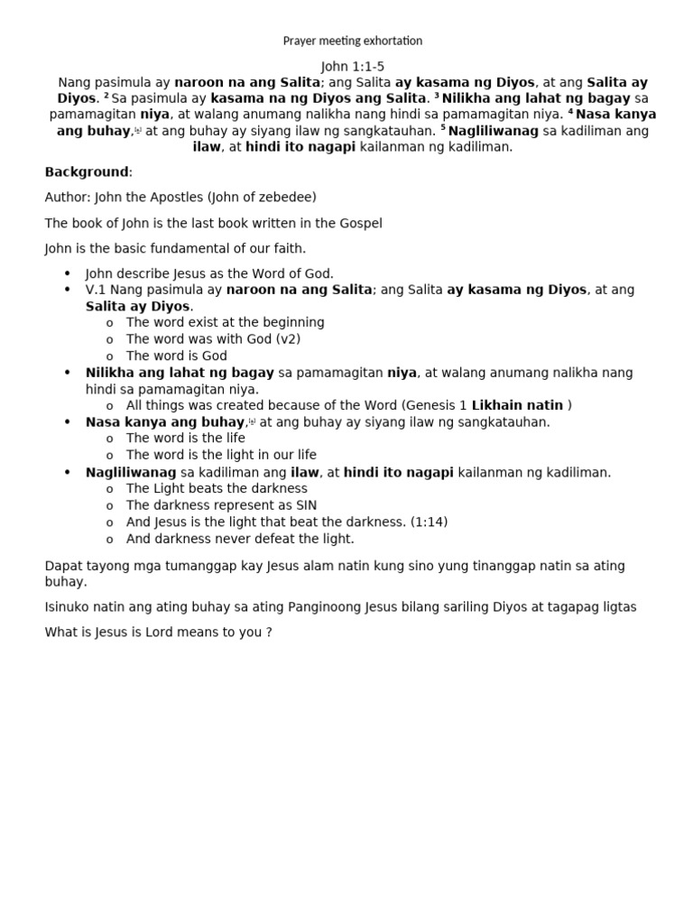 Prayer Meeting | PDF