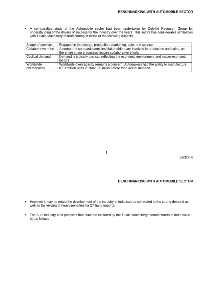 TR-6-Benchmarking With Automobile Sector 2020 | PDF | Supply Chain ...