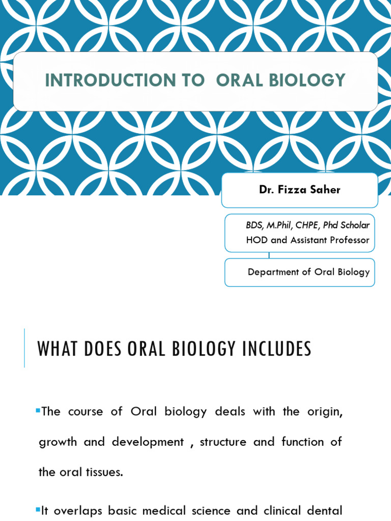 Intro To Oral Bio B15 | PDF