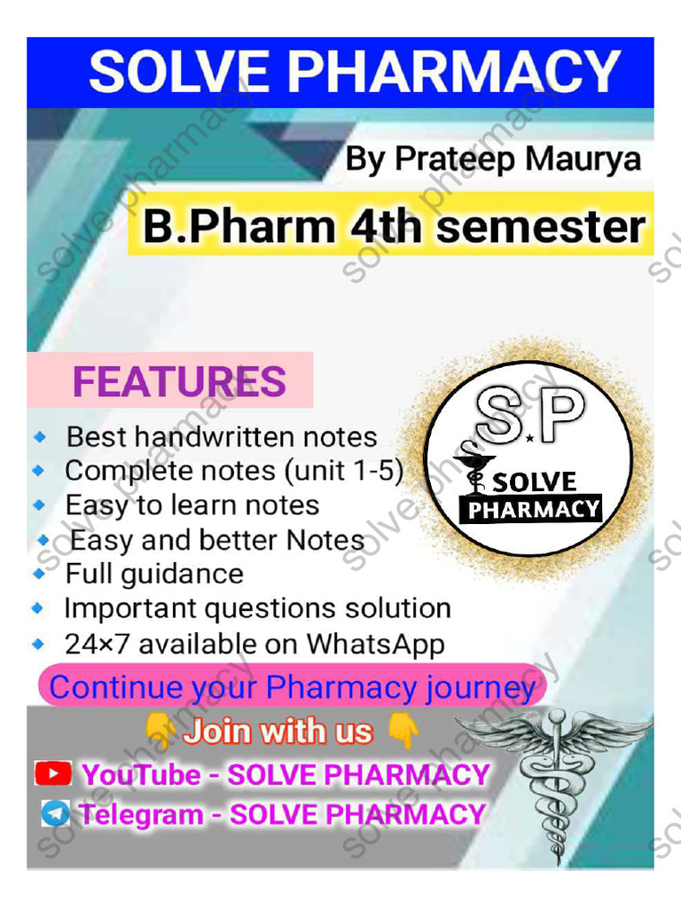 Physical Pharmaceutics 2nd Sample Notes, 4th Sem, (Solve Pharmacy) | PDF