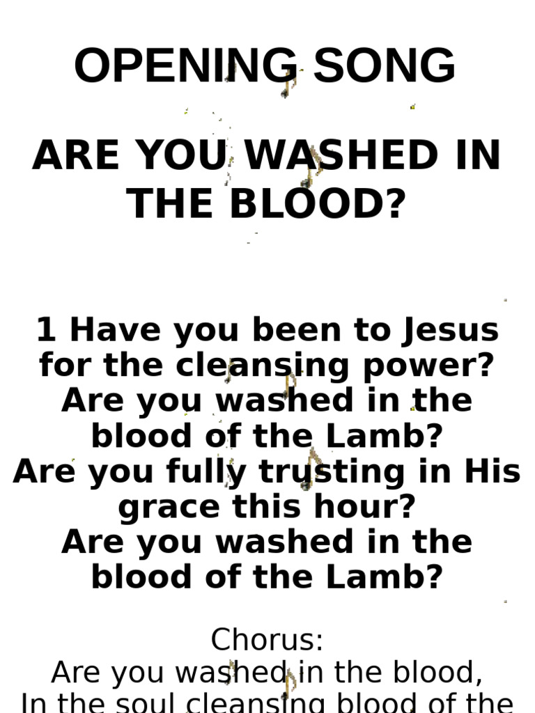 Are You Washed in the Blood Hymn | PDF
