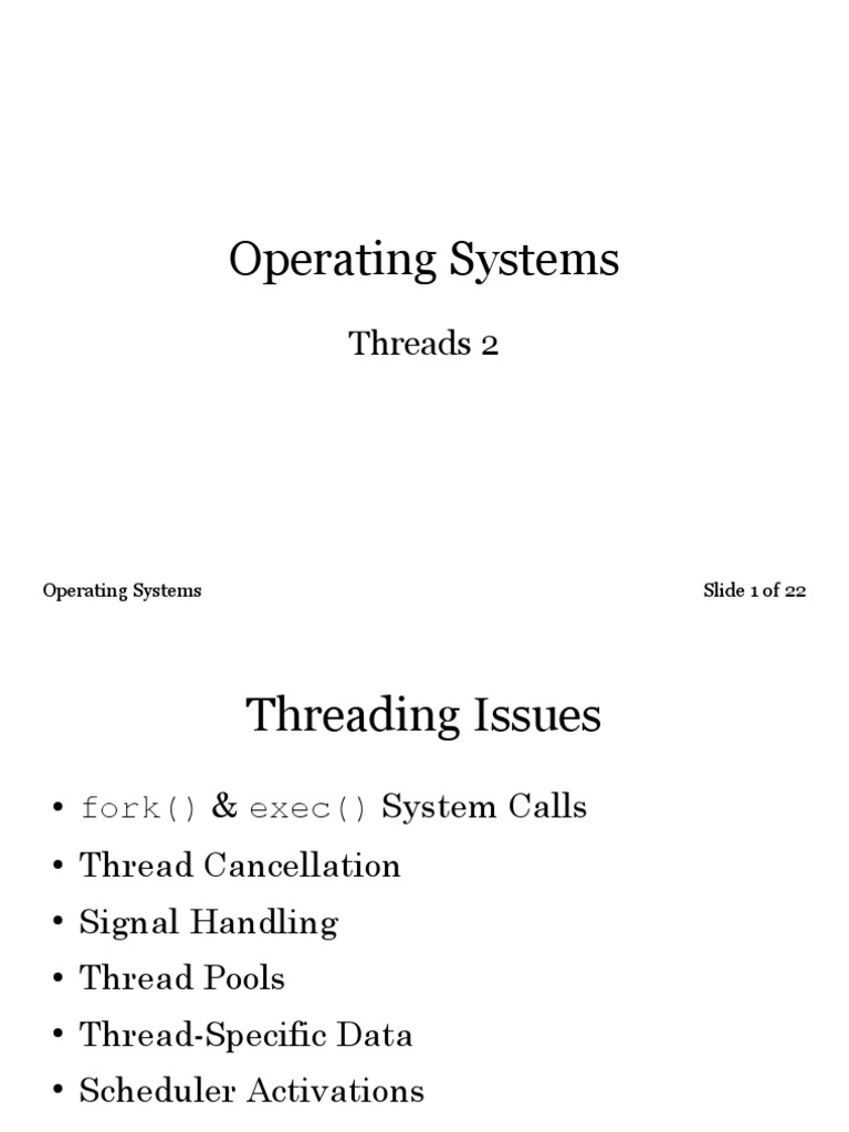 Operating Systems Threads 2 Download Free Pdf Thread Computing Operating System