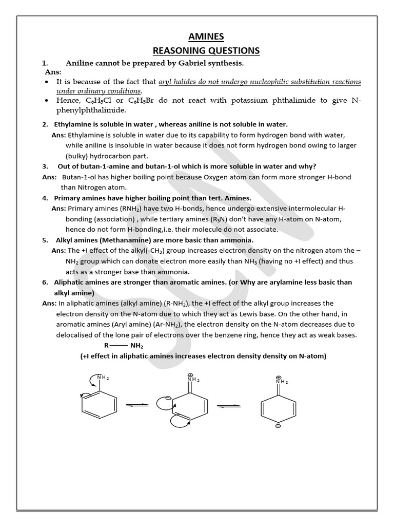 Amine Reasoning Question | PDF | Amine | Molecules