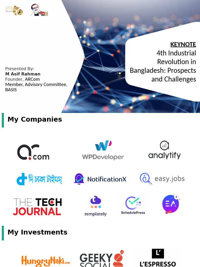 4IR Prospects and Challenges_ Keynote by M Asif Rahman | PDF | Economies