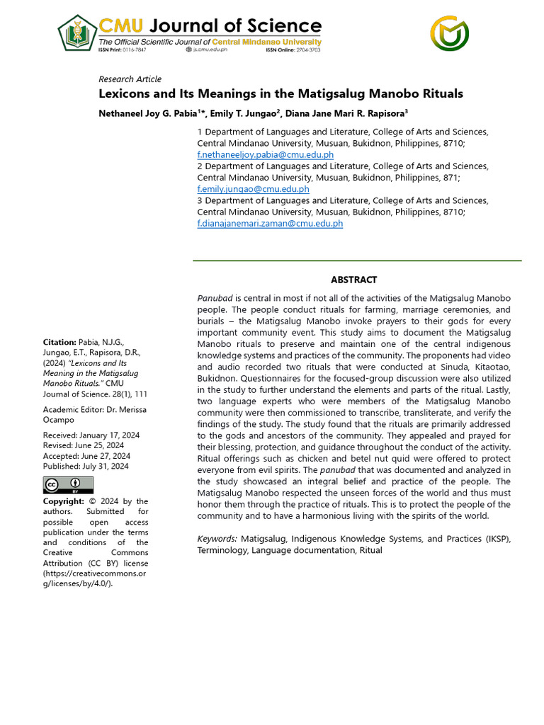 Lexicons+and+Its+Meanings+in+the+Matigsalug+Manobo+Rituals | PDF