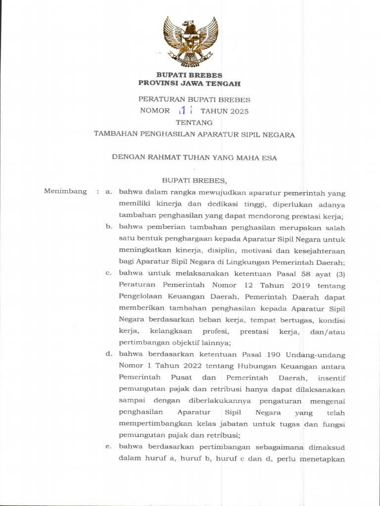 Perbup TPP 2025 | PDF