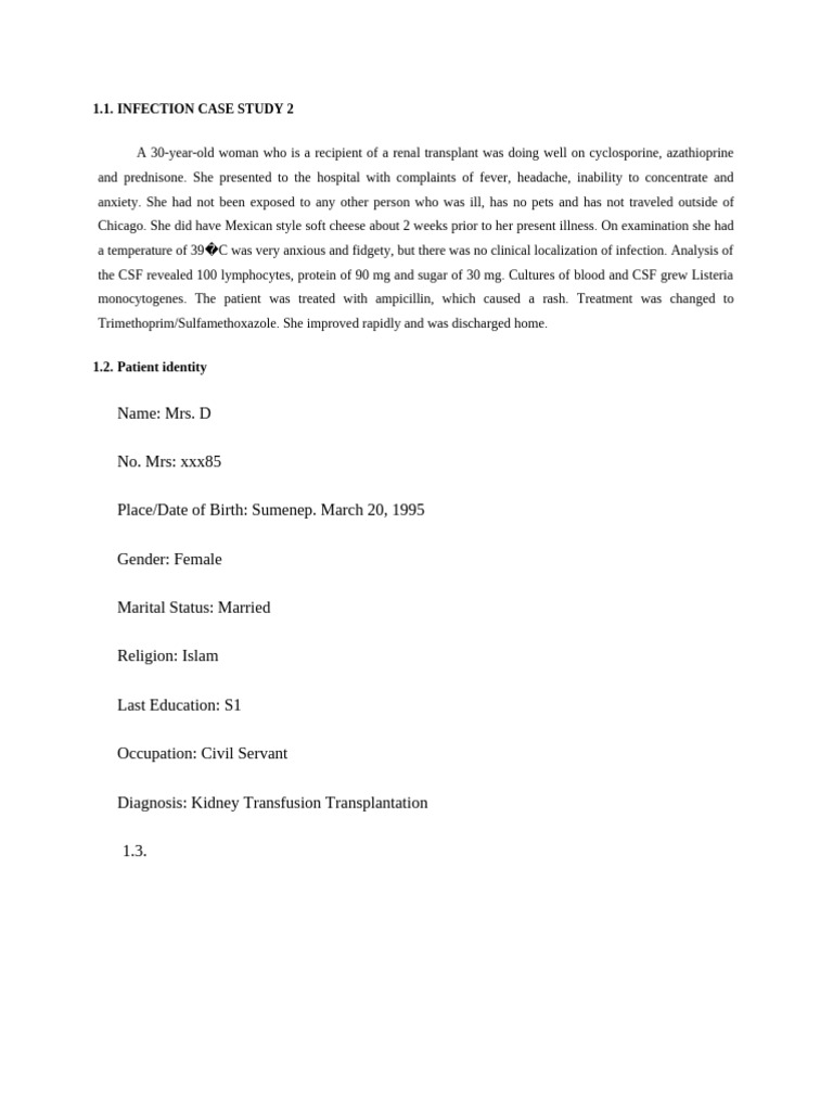17.infection Case Study 2 | PDF