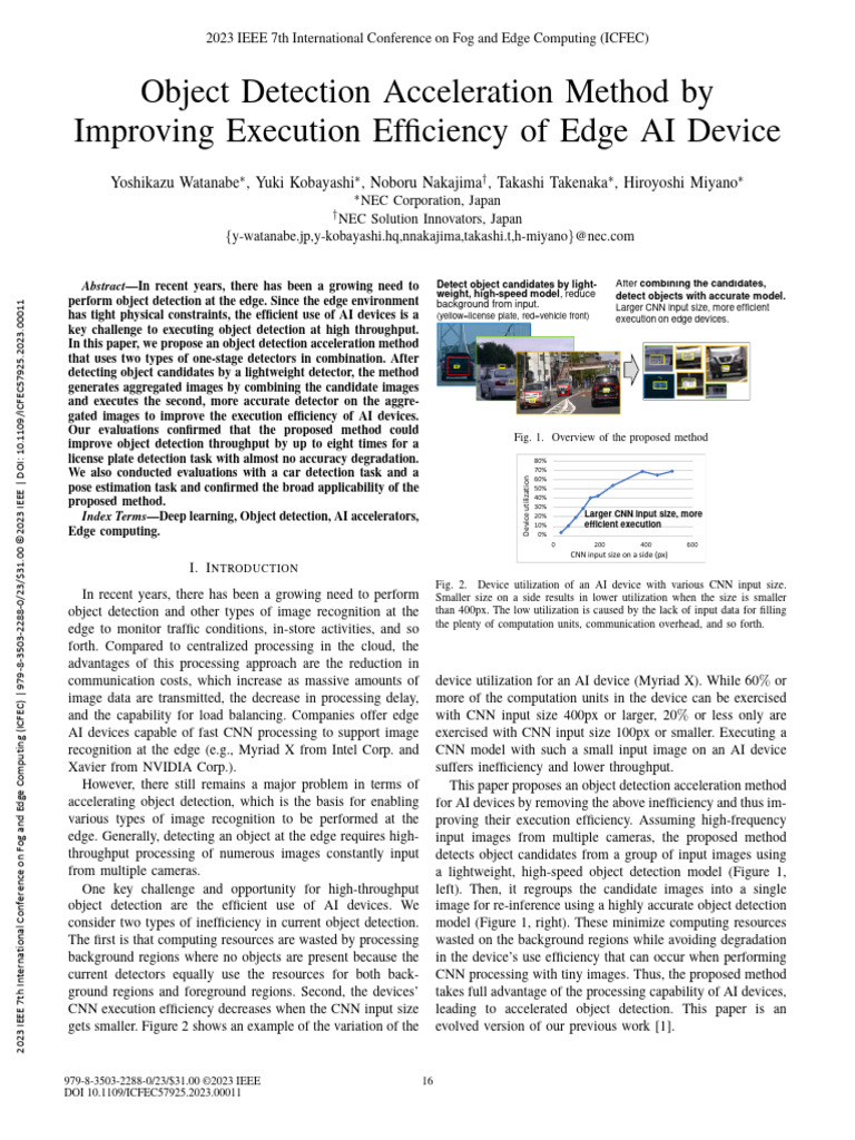 Object Detection Acceleration Method by Improving Execution Efficiency of Edge AI Device | PDF ...