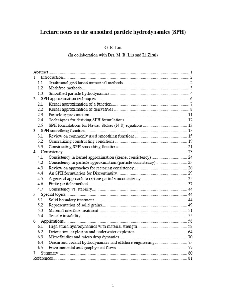 SPH Lecture | PDF | Finite Element Method | Fluid Dynamics