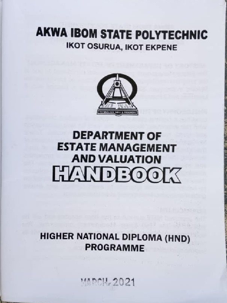 Estate Management Course Outline (ND and HND) | PDF