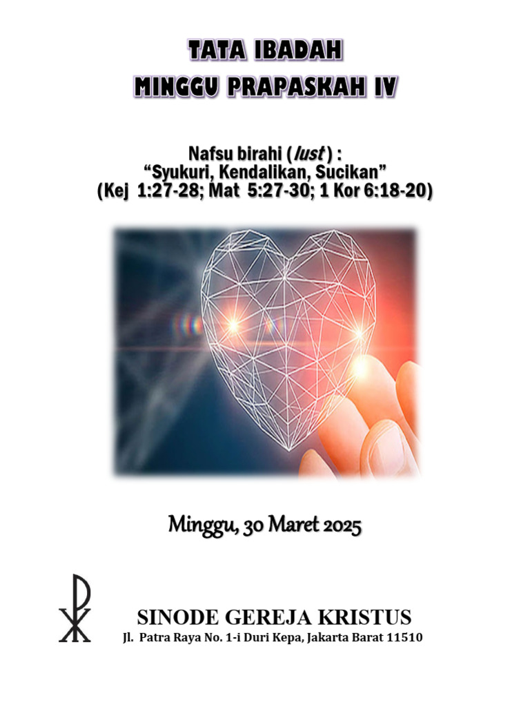 4. TATA IBADAH MINGGU PRA-PASKAH IV (30 Maret 2025) (1) | PDF