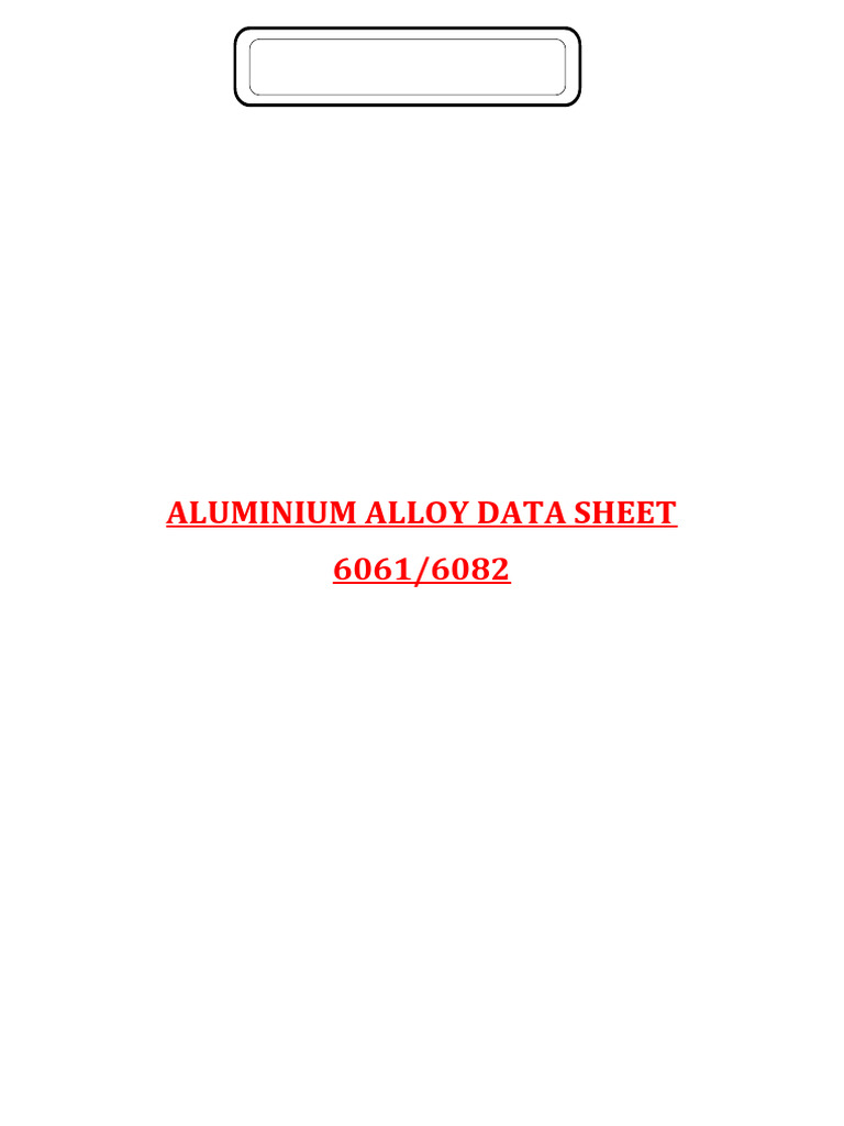 Aluminium Alloy 6061/6082 Datasheet | PDF | Secondary Sector Of The ...