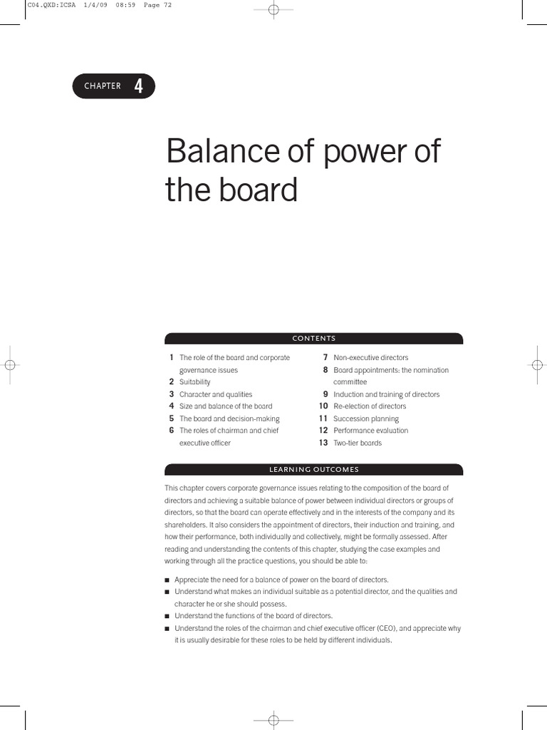 G CorpGov 6thed StudyText Chapter4 | PDF | Board Of Directors | Corporate Governance