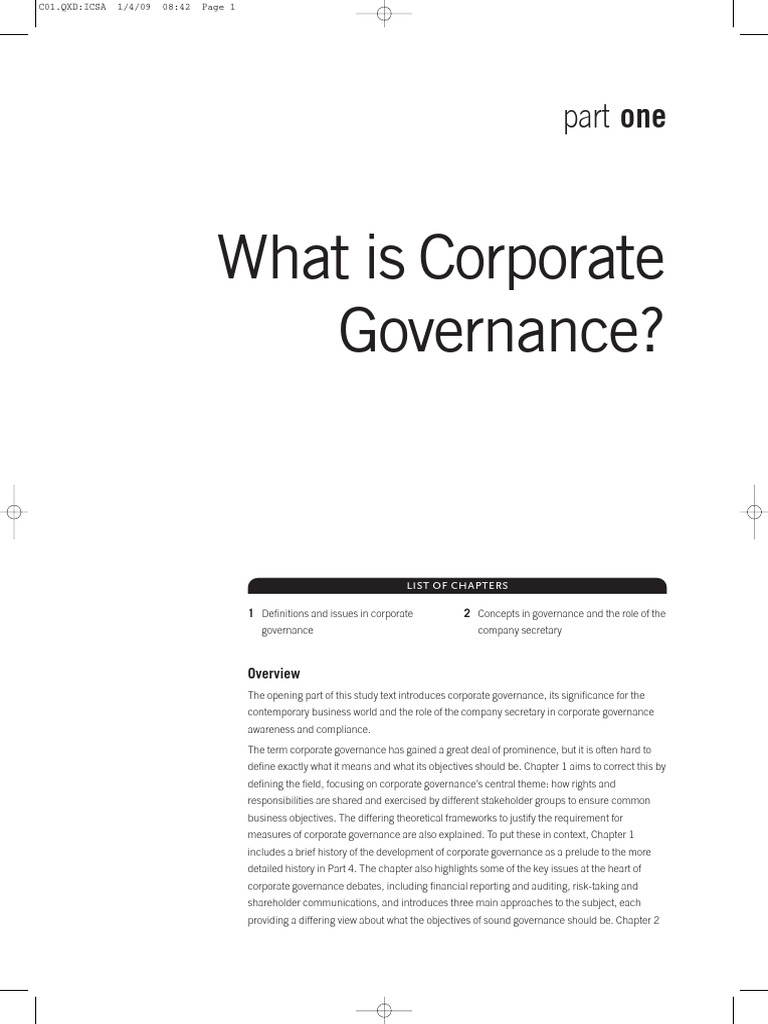 Understanding Corporate Governance | PDF | Governance | Corporate ...
