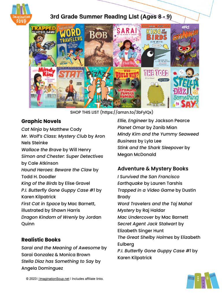 3rd Grade Summer Reading List 2023 | PDF | American Children's Writers ...