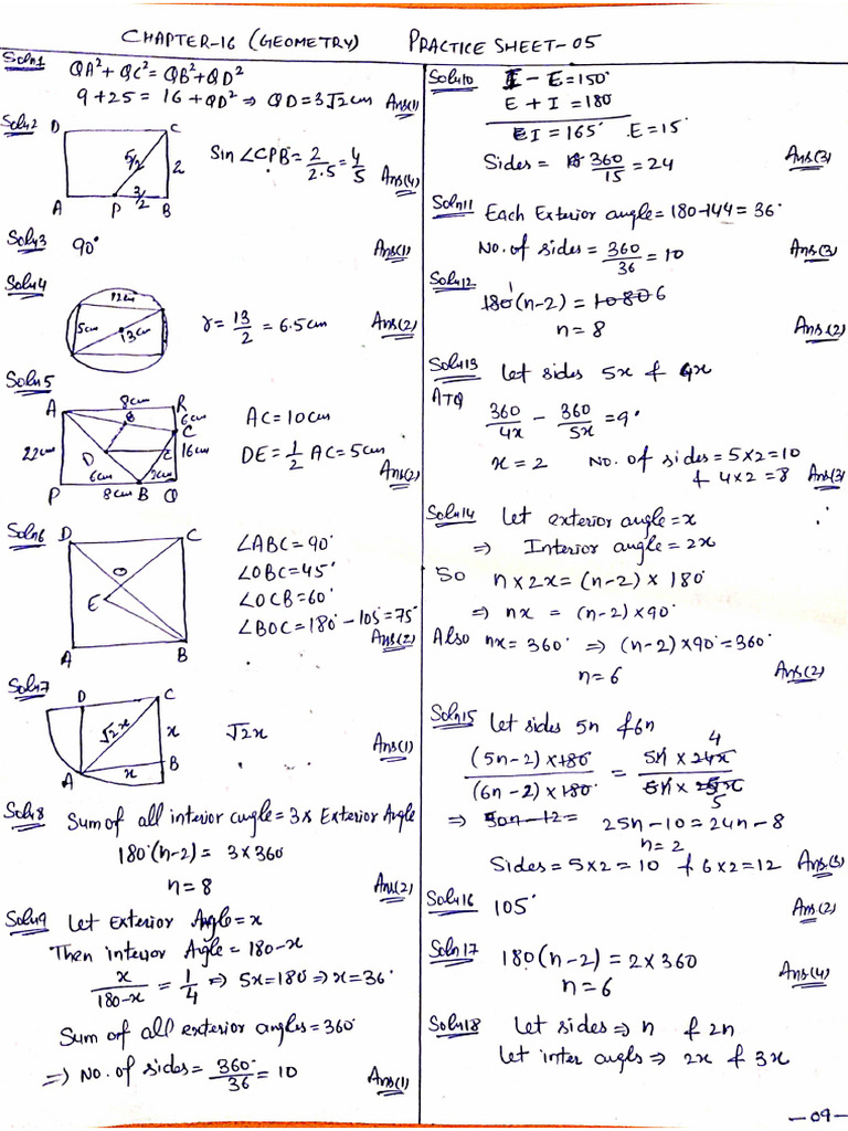 Geometry Sheet 5 Solution | PDF