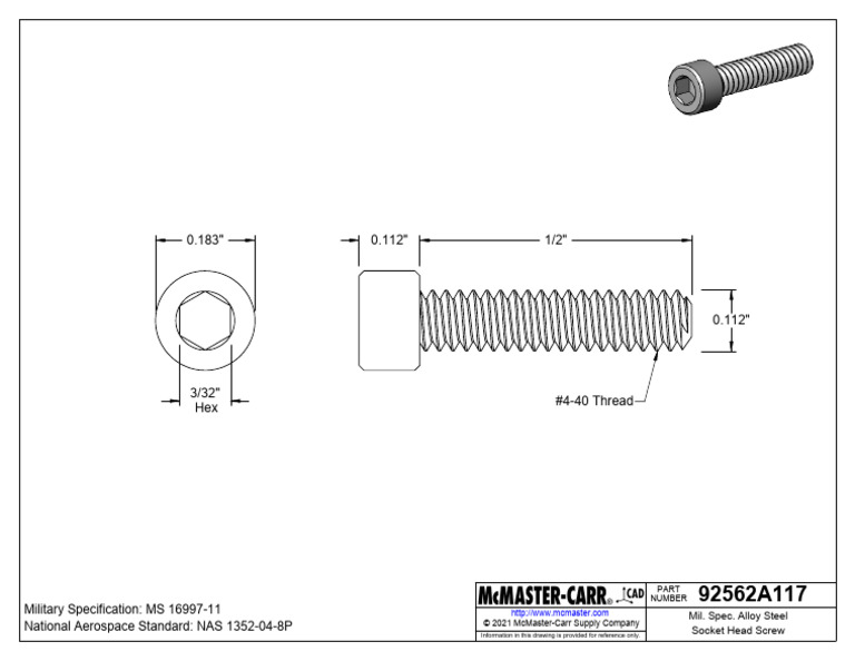 Military Spec Socket Head Screw Details | PDF