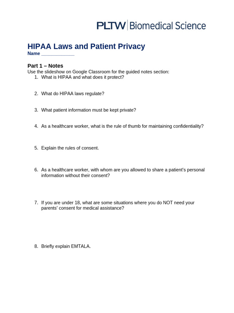 2.1.6 Patient Privacy - HIPAA Scenarios | PDF | Physician | Health ...