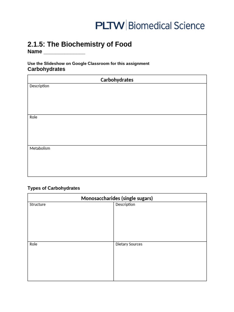 Biochemistry of Food: Carbs, Fats, Proteins | PDF