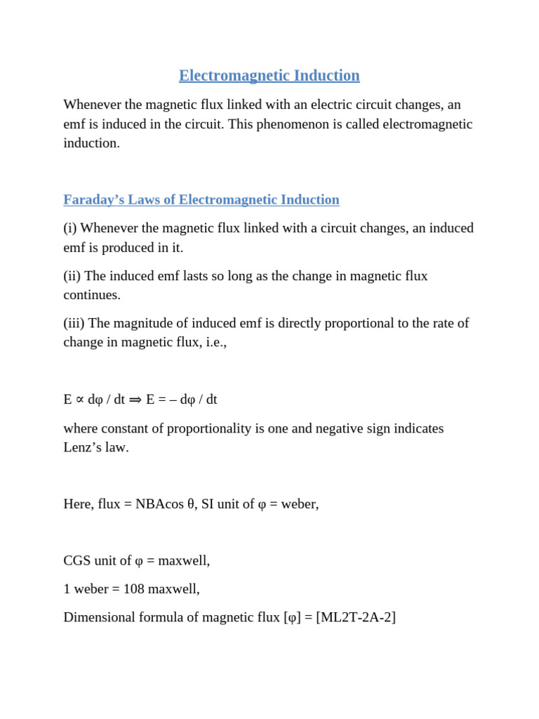 Electromagnetic Induction | PDF | Electromagnetic Induction | Inductance