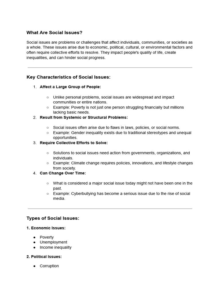 What Are Social Issues | PDF | Poverty | Poverty & Homelessness