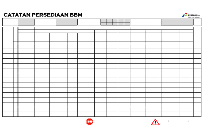 Form Catatan Persediaan BBM (Size Folio-F4) | PDF