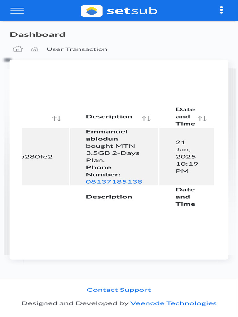 User Transaction SETSUB | PDF