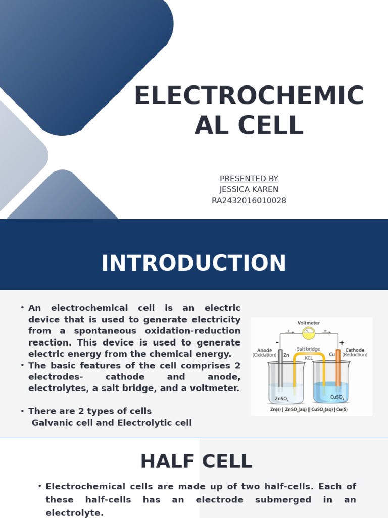 Understanding Electrochemical Cells | PDF | Electrochemistry | Electrode