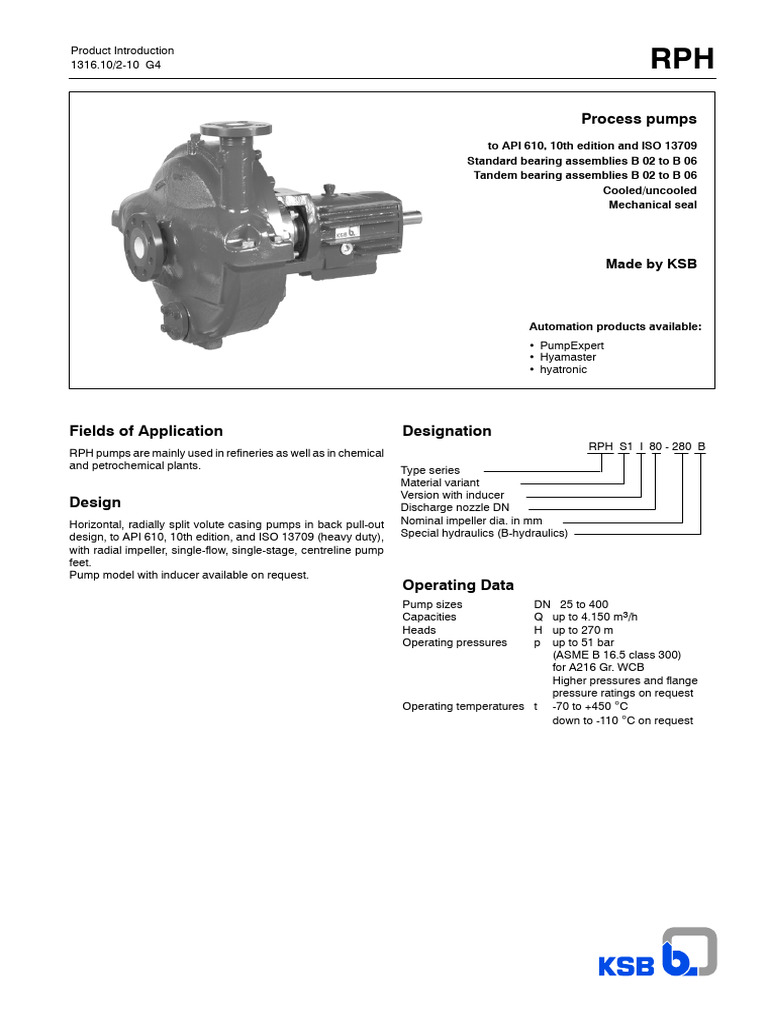 Training Material on RPH_RPHB API 610 11th Ed | PDF | Pump | Bearing ...