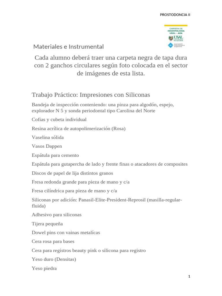Materiales e Instrumental en Prostodoncia II | PDF | Materiales