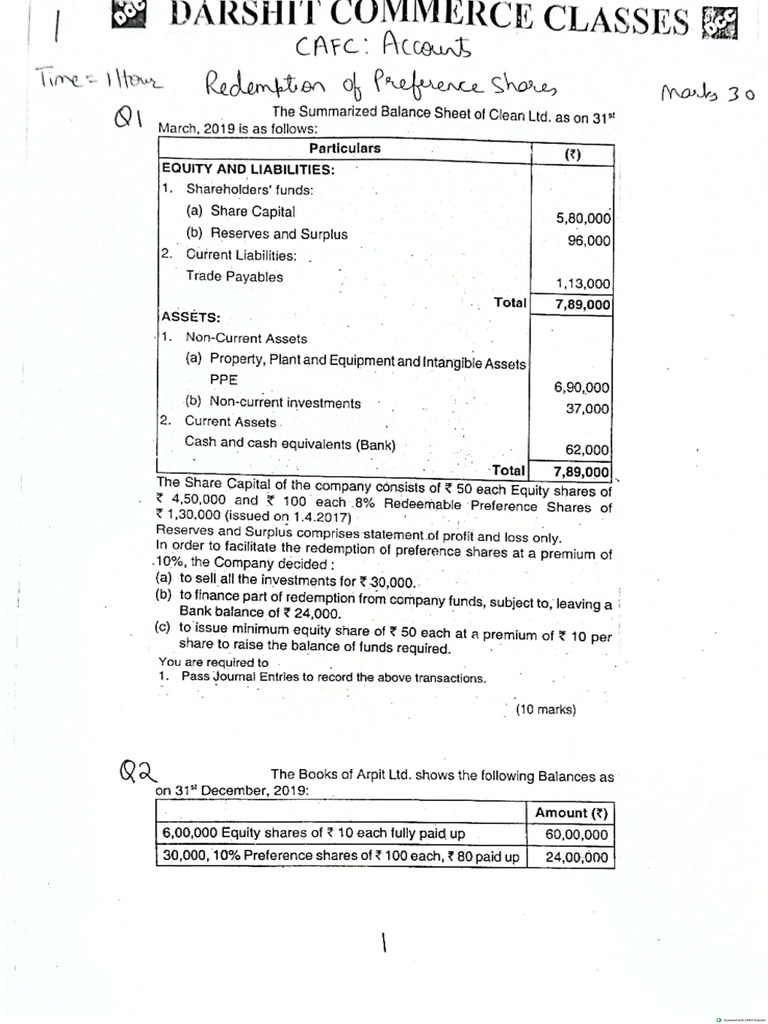 Cafc Redemption of Pref Shs | PDF