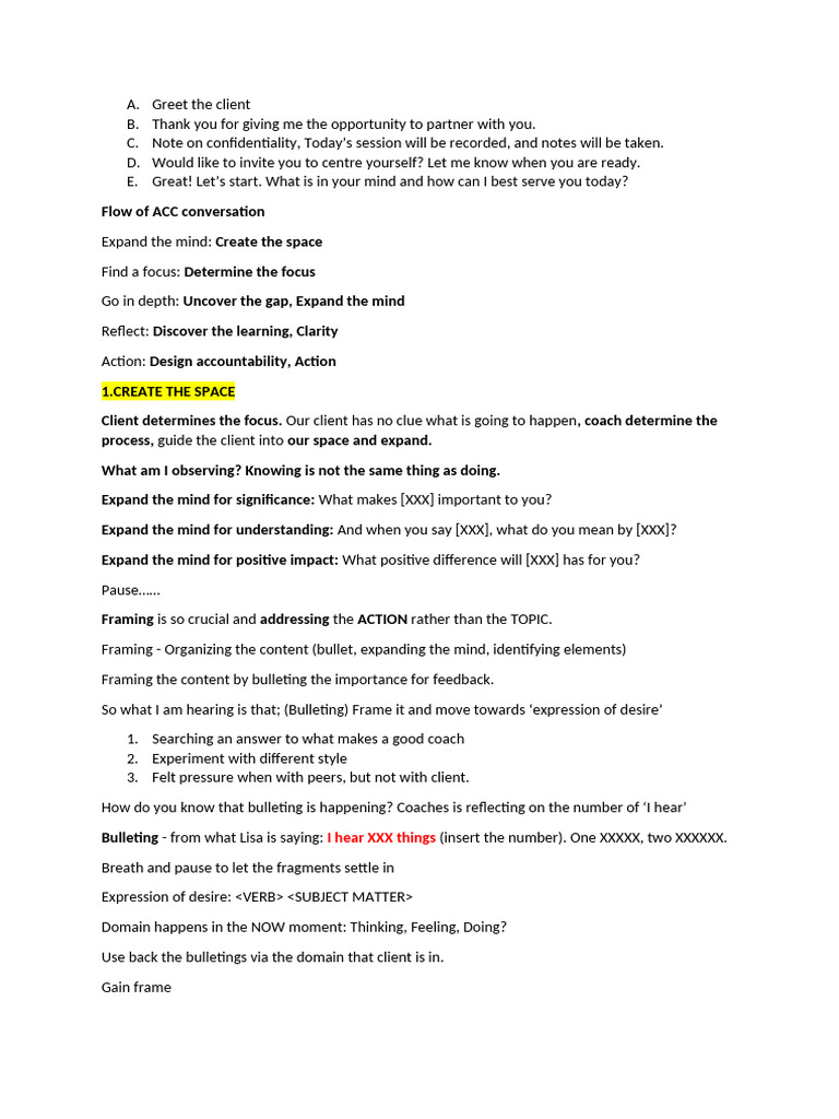 Coaching Conversation | PDF | Thought | Mind