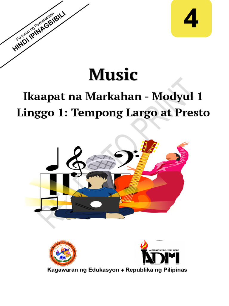 Music4 - q4 - Mod1 - Pag Awit Sa Tempong Largo at Presto - v5 | PDF